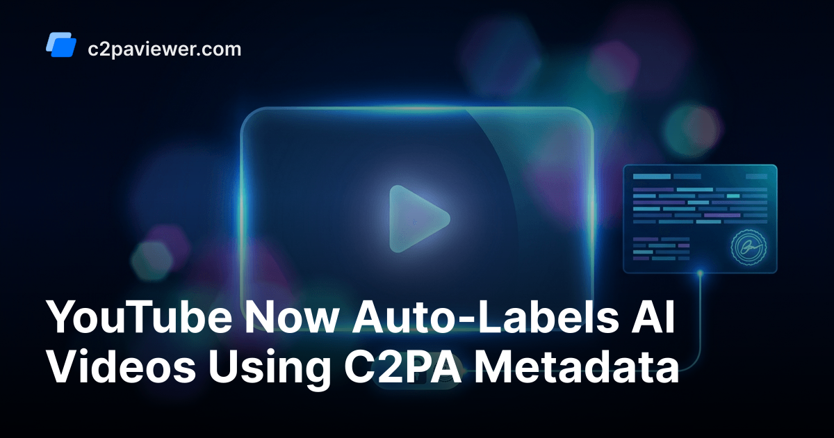YouTube Now Auto-Labels AI Videos Using C2PA Metadata | C2PA Viewer